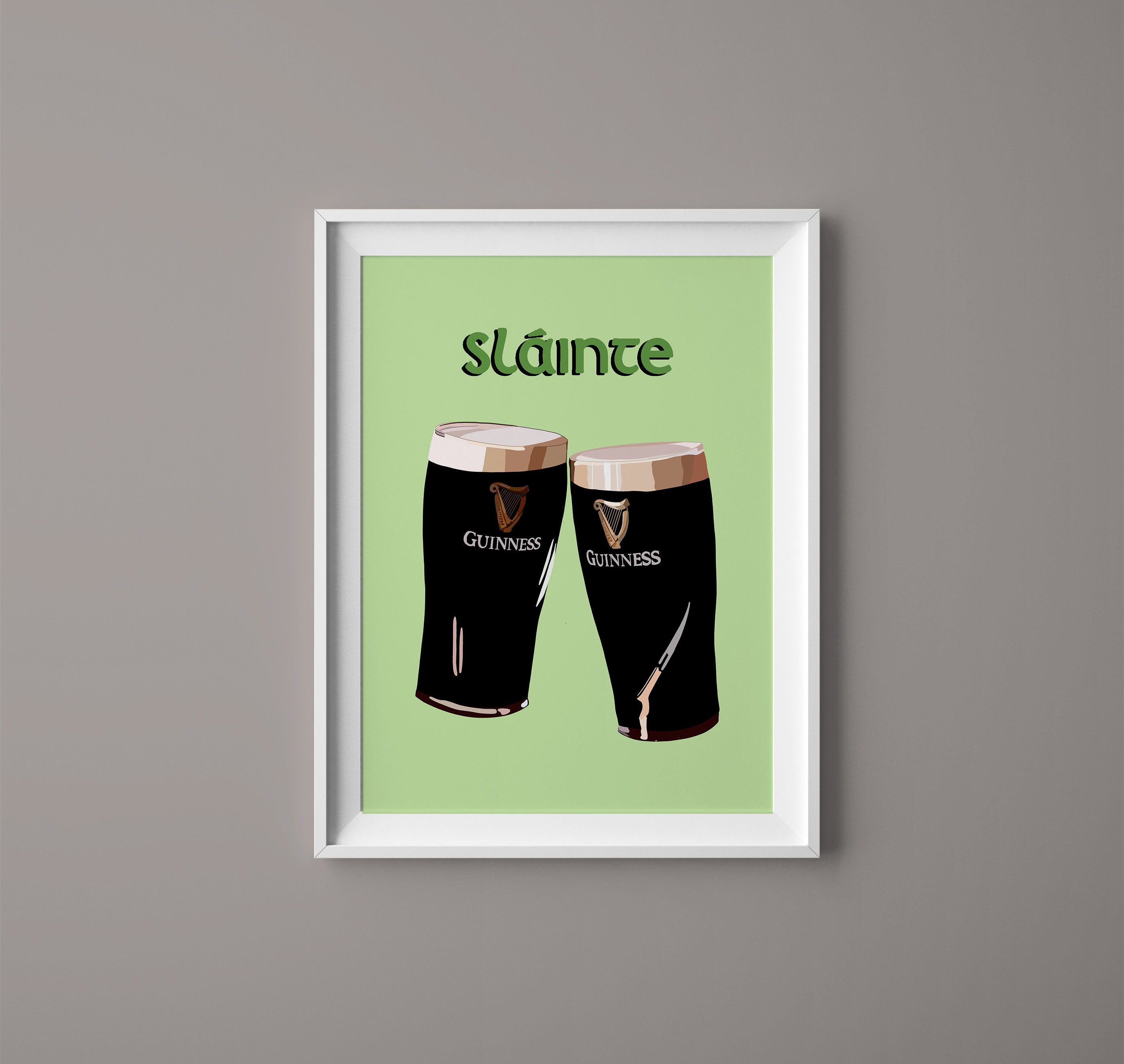 Guinness Sláinte/cheers DIGITAL Print Gift Art Illustration Drawing ...