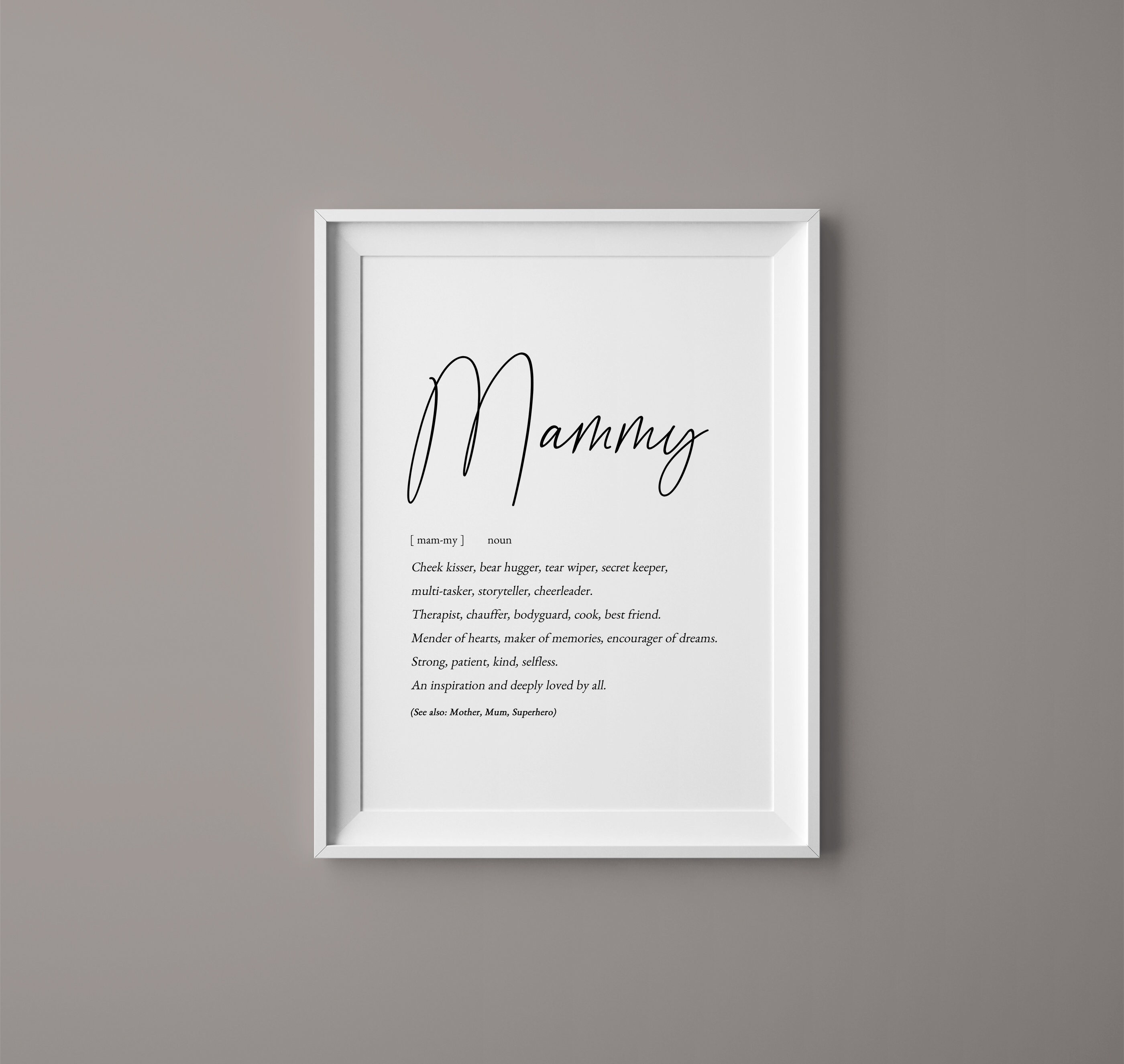 Mammy Name Definition Words Irish Mother / Christmas / - Etsy UK