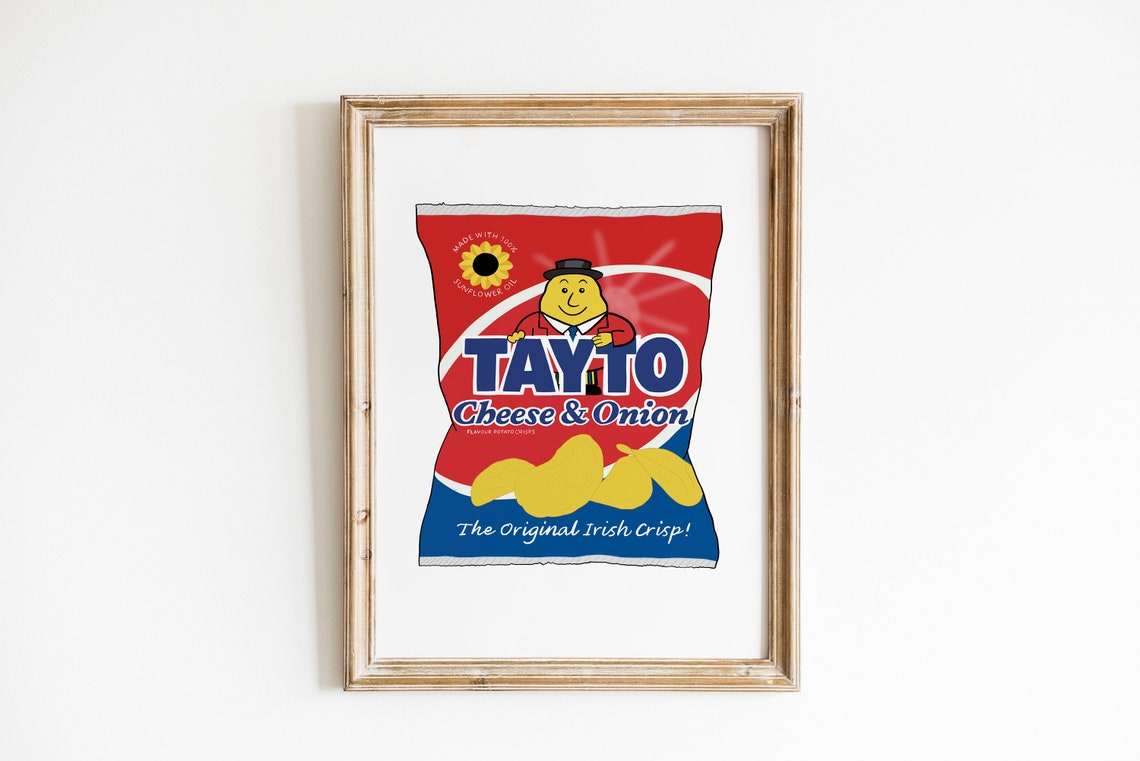 Tayto Crisps Cheese and Onion DIGITAL Print Gift Art Illustration ...