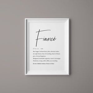 Fiancé (MALE) Definition Print / Gift / Christmas / Birthday / Poster ...