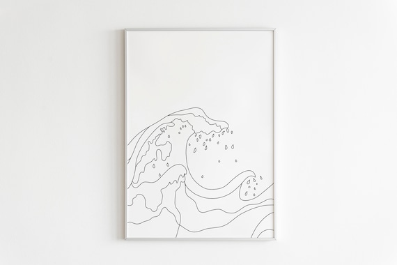 Japanese Water Line Drawing Japanese Wave Sketch Vector Images (over