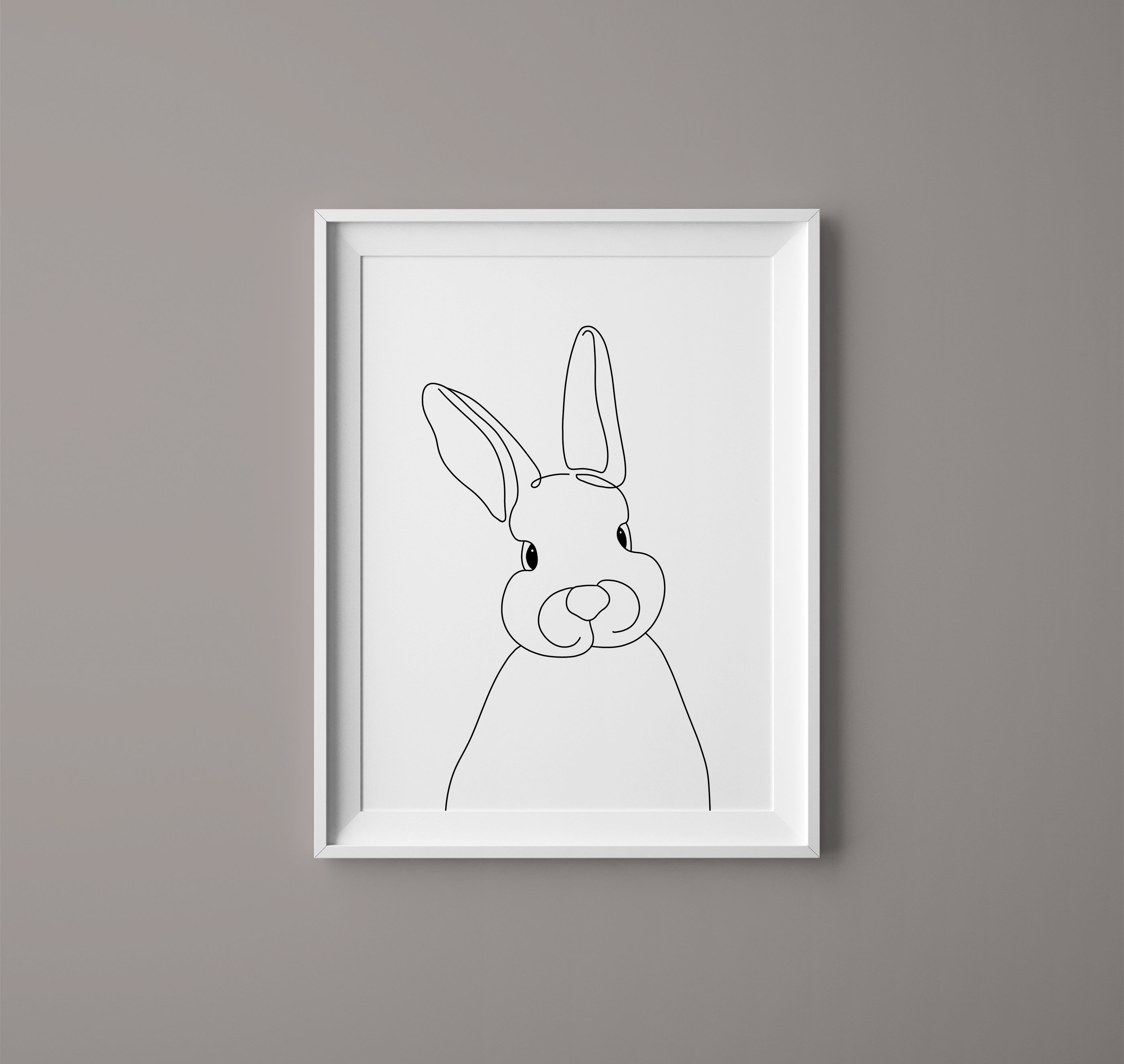 Rabbit Minimal Print One Line Drawing Animal Wall Art/Decor | Etsy