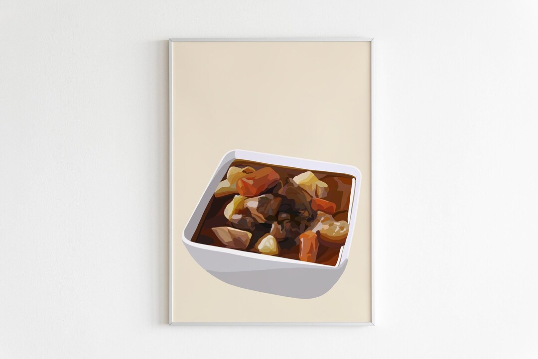 DIGITAL PRINT Irish Stew Dinner Illustration Print Kitchen Food / Home ...