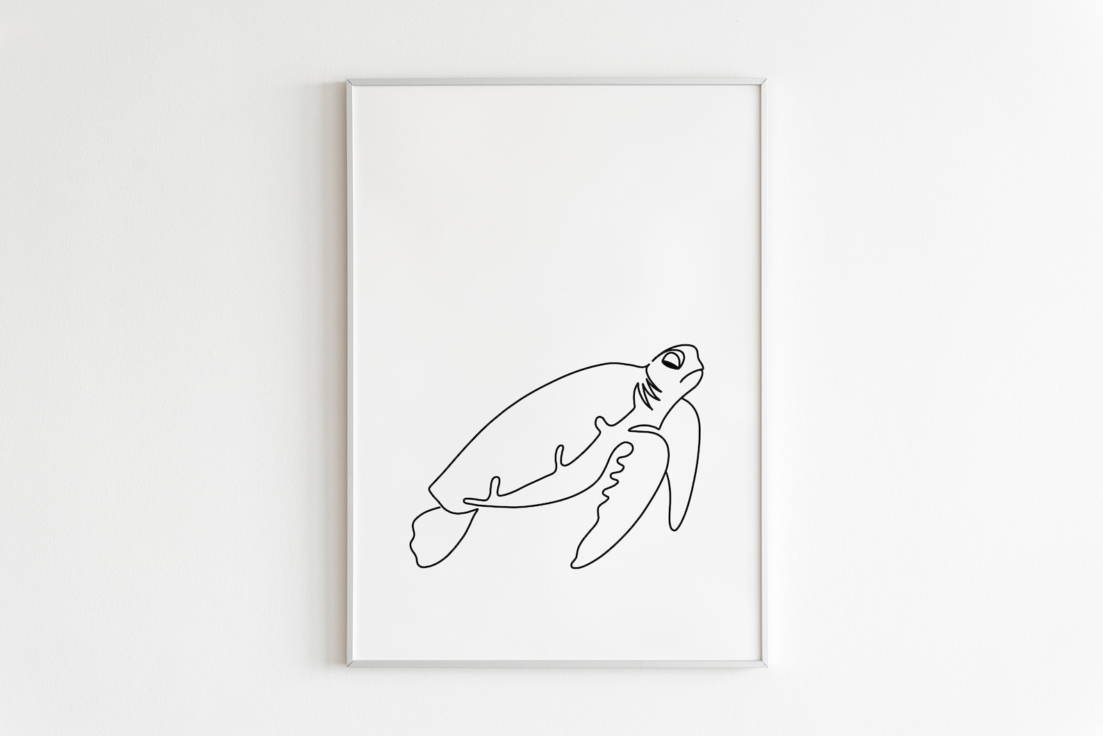 Turtle Minimal Print One Line Drawing Animal Wall Art/decor - Etsy
