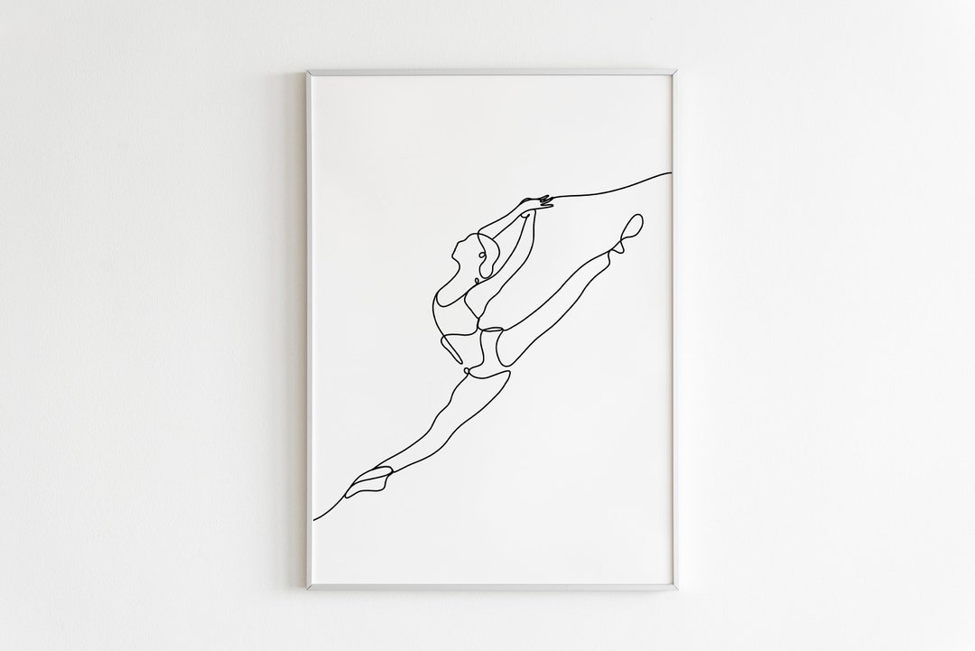 DIGITAL PRINT Ballet Dancer One Line Print / Art Gallery Wall Drawing ...