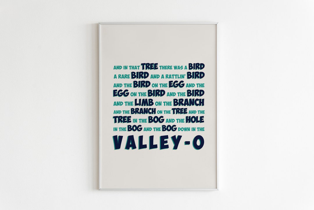 Rattlin' Bog Lyrics Print Wall Decor Irish/ireland/music/song ...