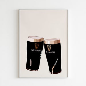 Pint of Guinness DIGITAL Print Irish / Gift Art Illustration Drawing ...