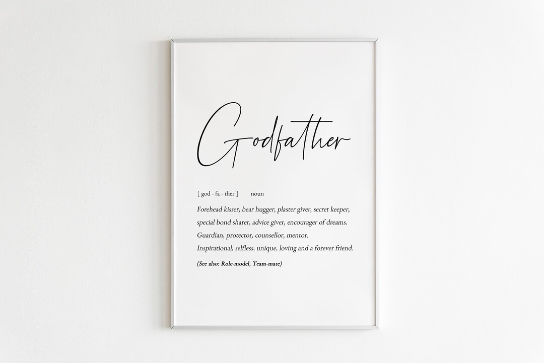 Godfather Definition Print / Gift / Christmas / Birthday / Poster ...