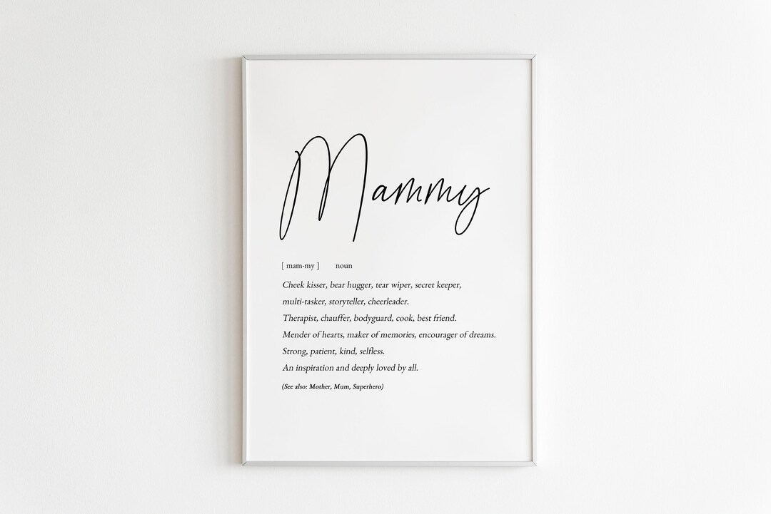 Mammy Name Definition Words Irish Mother / Christmas / Birthday Mother ...