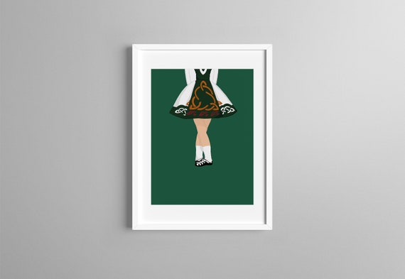 Irish Dancer Illustration Print / Art Gallery Wall Drawing | Etsy