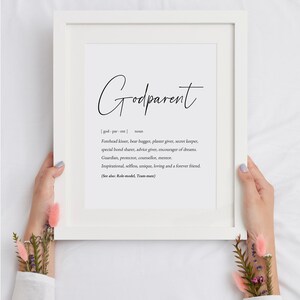 Godparent Definition Print / Gift / Christmas / Birthday / Poster ...