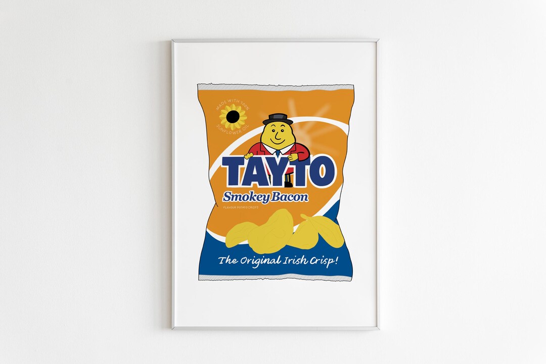 DIGITAL PRINT Tayto Crisps Smokey Bacon Print Gift Art Illustration ...