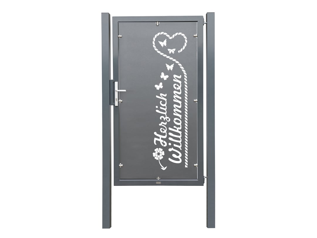 Garden Gate With Sheet Metal Filling - Welcome - Gate for Double Bar ...