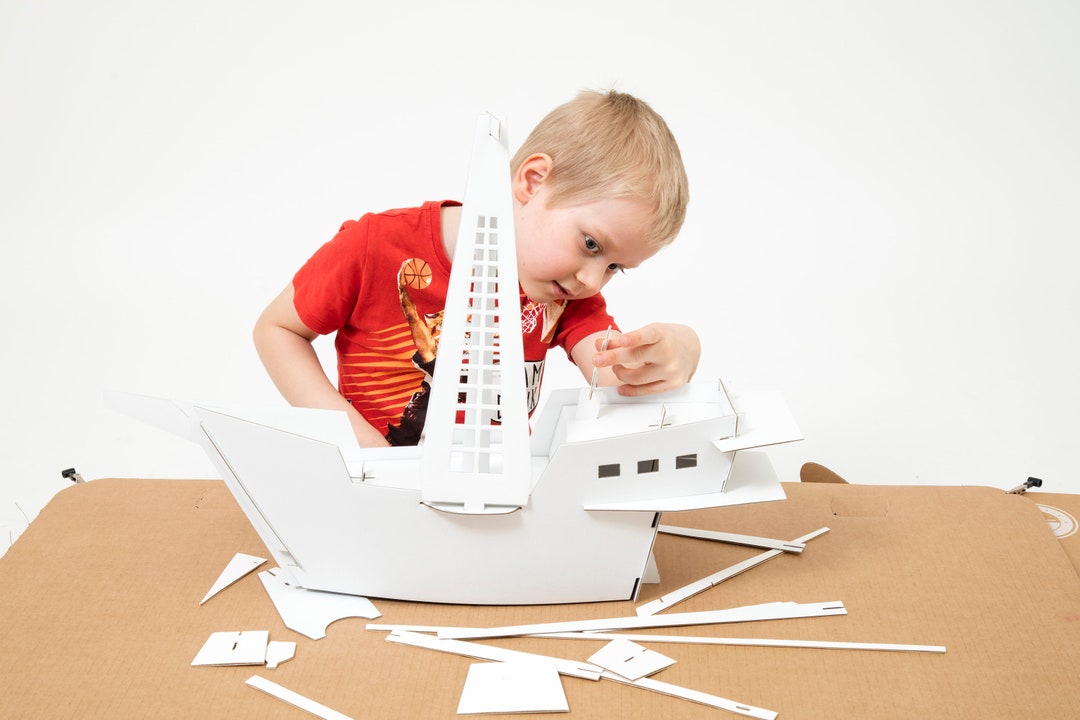 Ship Model Kit Cardboard Toy for Construction and Painting - Etsy