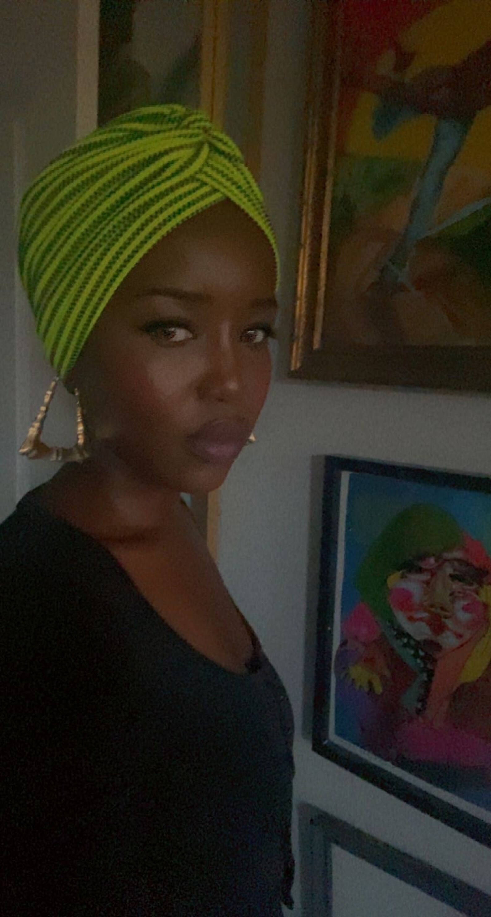Handmade Neon Green and Zig-zag Striped Hair Turban Hair Cover ...