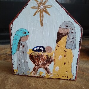 Nativity Wooden Shelf Sitter Mary Joseph Jesus Christmas Jesus - Etsy