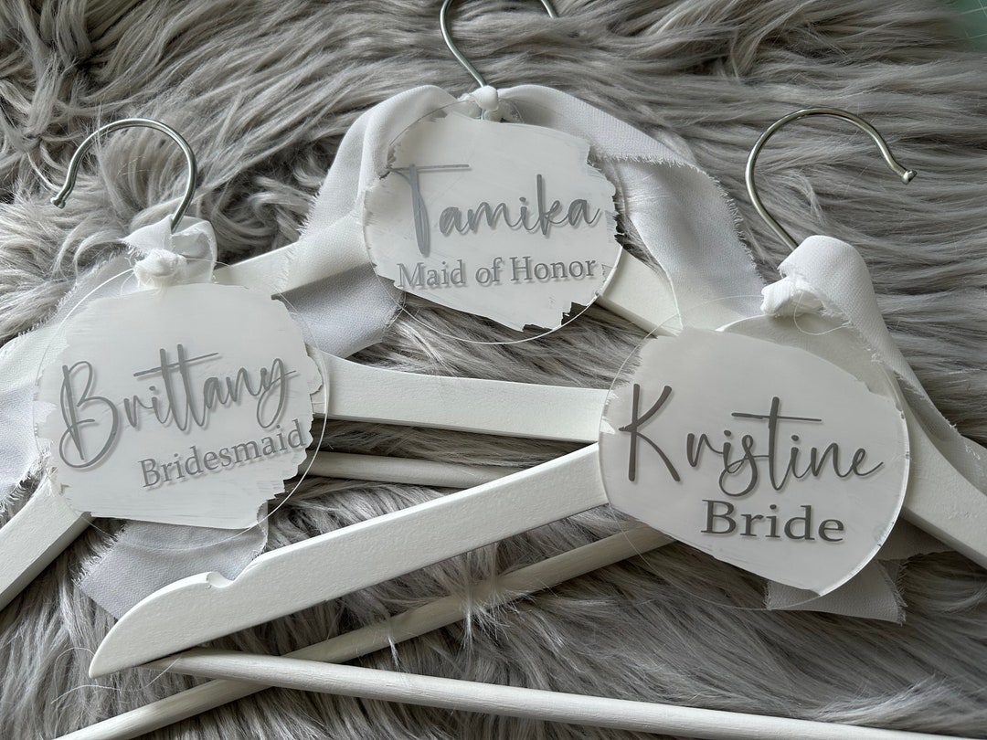 Wedding Hanger Tags Wedding Hangers Personalised Acrylic Hanger Name ...