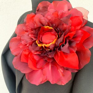 Extra Large Red Flower Brooch Oversized Floral Pin - Etsy