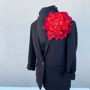 Large Red Flower Brooch Oversized Floral Pin 4 SIZES - Etsy