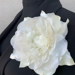 Big Flower Brooch White Large Floral Pin Ivory - Etsy