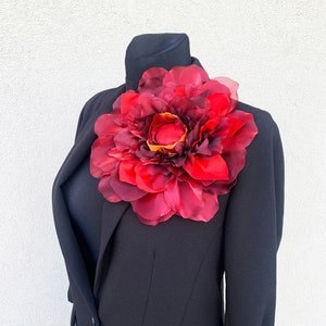 Extra Large Red Flower Brooch Oversized Floral Pin - Etsy