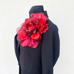 Extra Large Red Flower Brooch Oversized Floral Pin - Etsy