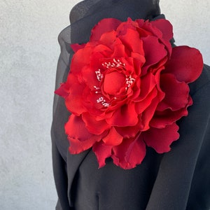 Large Red Flower Brooch Oversized Floral Pin 4 SIZES - Etsy