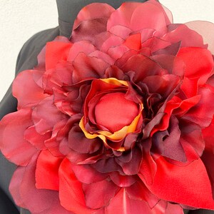 Extra Large Red Flower Brooch Oversized Floral Pin - Etsy