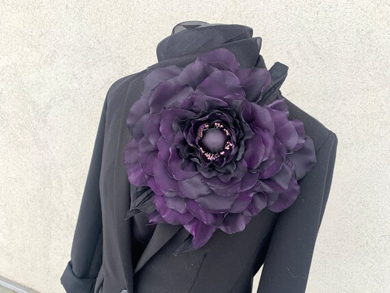 Large purple brooch store