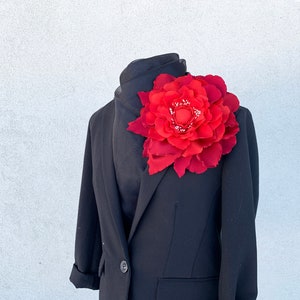 Large Red Flower Brooch Oversized Floral Pin 4 SIZES - Etsy