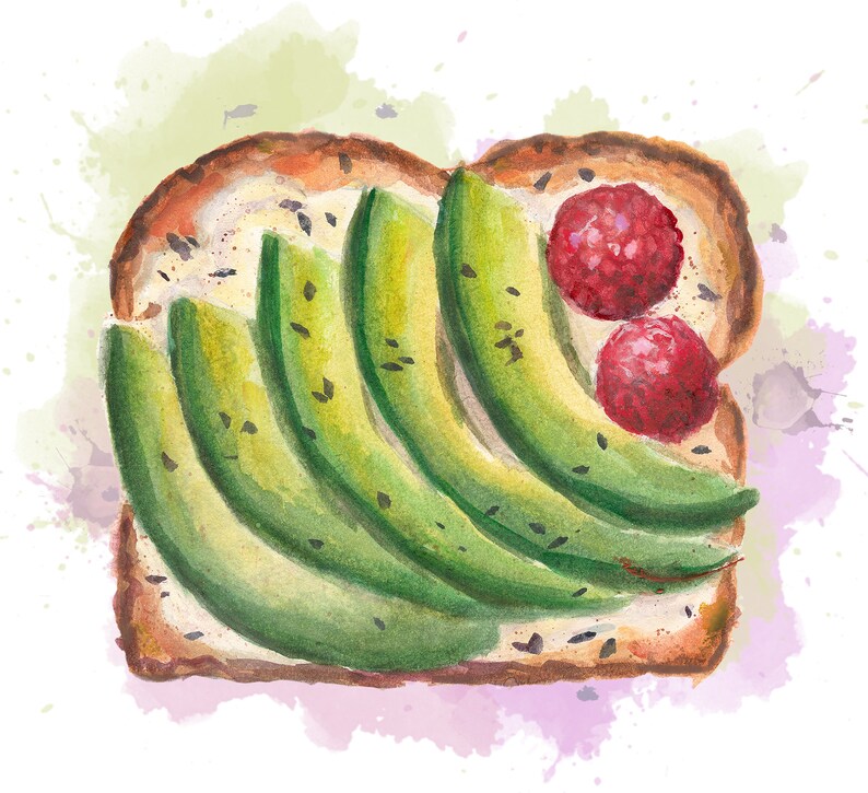 Watercolor Sandwiches Clipart Printable Watercolor Food | Etsy