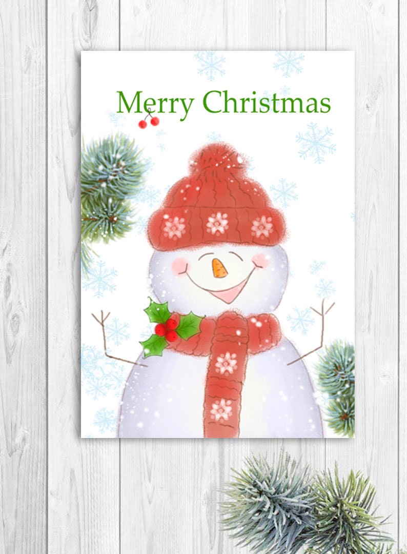 Printable Christmas Card, Instant Download Christmas Cards, Printable ...
