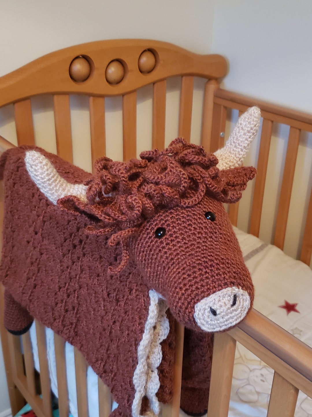 Highland Cow Baby Blanket, Pattern, Crochet Animal Baby Blanket ...