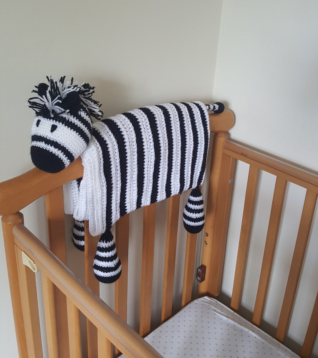 ZEBRA COT BLANKET Pattern, Zebra Cot Blanket Digital Download Pdf for a Crochet Baby Blanket ...
