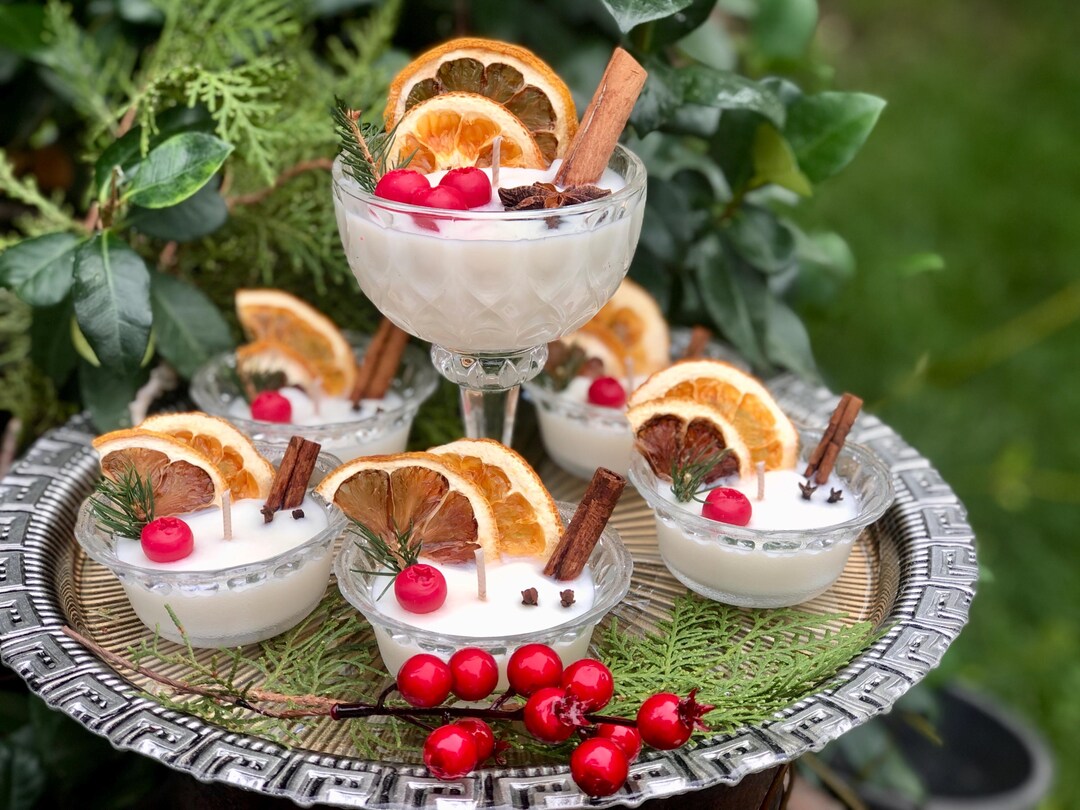 Festive Cocktail Candle, Christmas Decor, Handmade Soy Candle ...