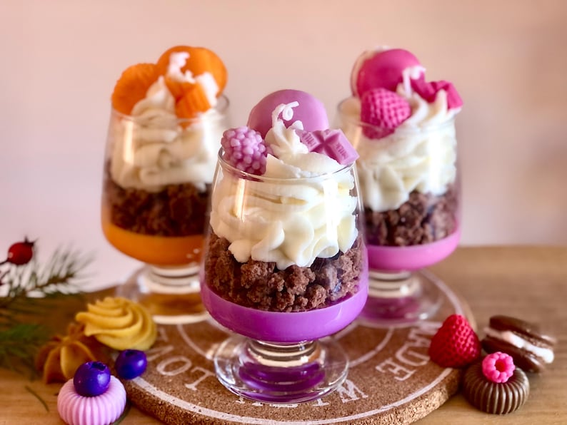 Sundae Desert Candle, Strawberry Ice Cream Candle, Birthday Cake Candle ...
