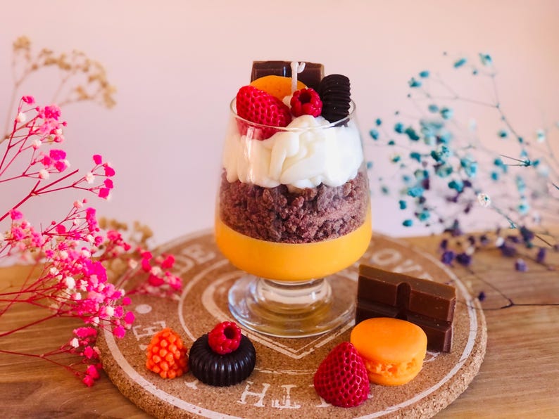 Sundae Desert Candle, Strawberry Ice Cream Candle, Birthday Cake Candle ...