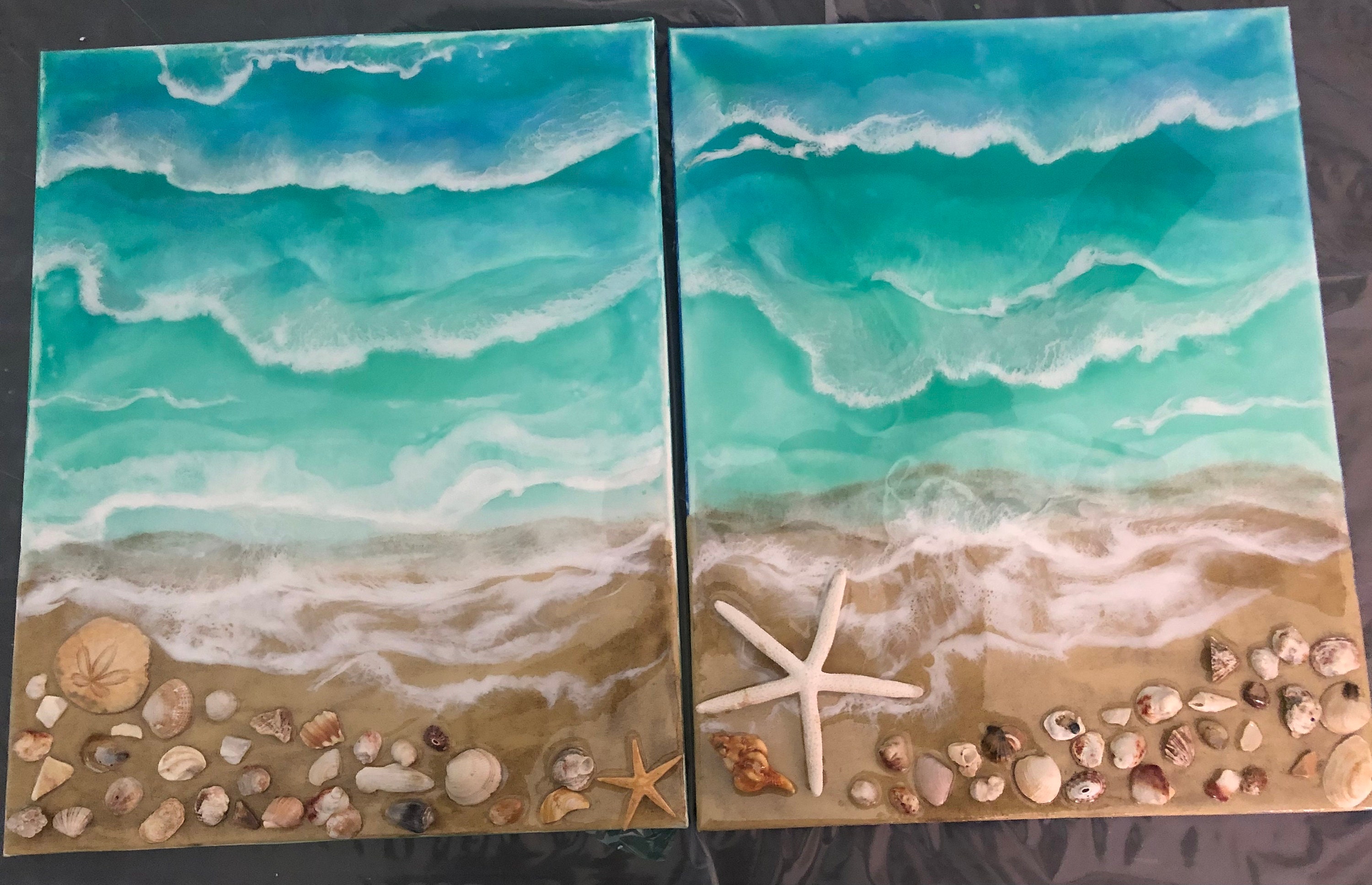 Nautical Wall Art Resin Art Beach Art Waves Wall Art - Etsy