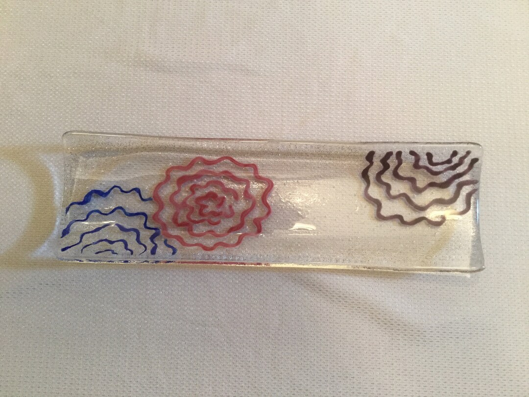 Hand Painted Channel Tray, Stylized Flowers, One-of-a-kind, Hostess ...