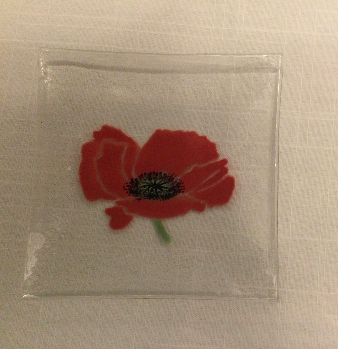 Hand Painted Poppy Dish - Etsy
