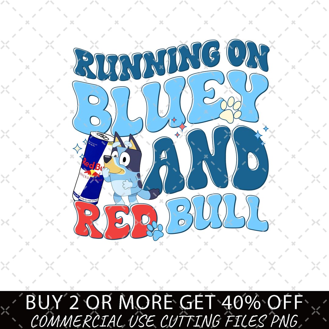 Running on Bluey and Iced Redbull PNG, Bluey Family Png, Decal Files ...