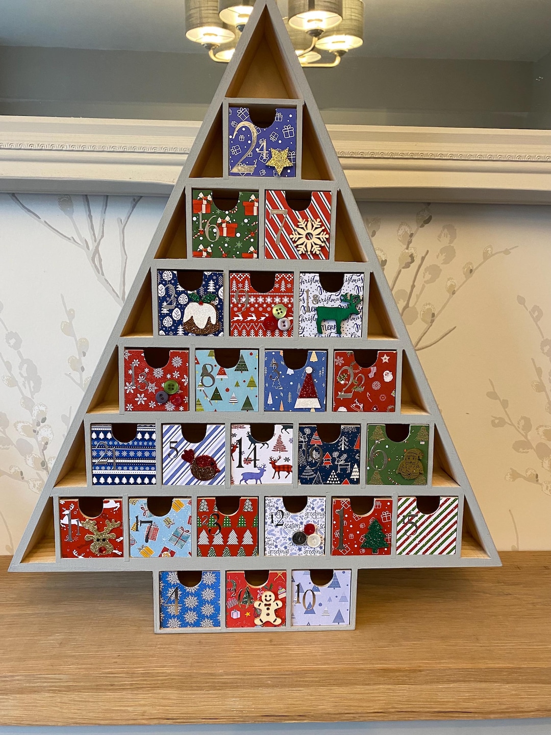Wooden Christmas Tree Advent Calendar, Handmade, Bespoke, Advent ...