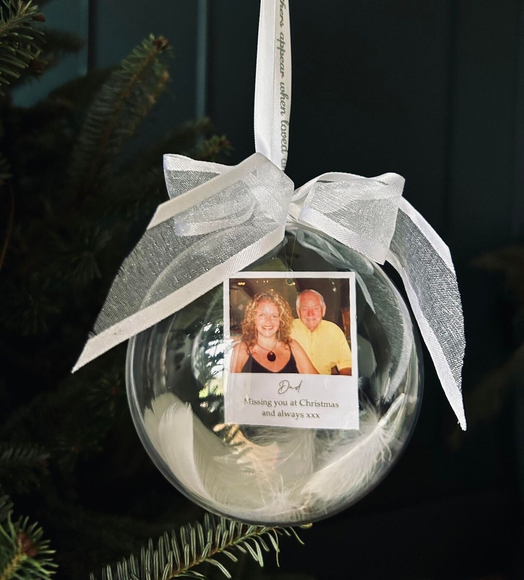 Personalised Christmas Bauble • Feathers Appear When Loved Ones Are ...