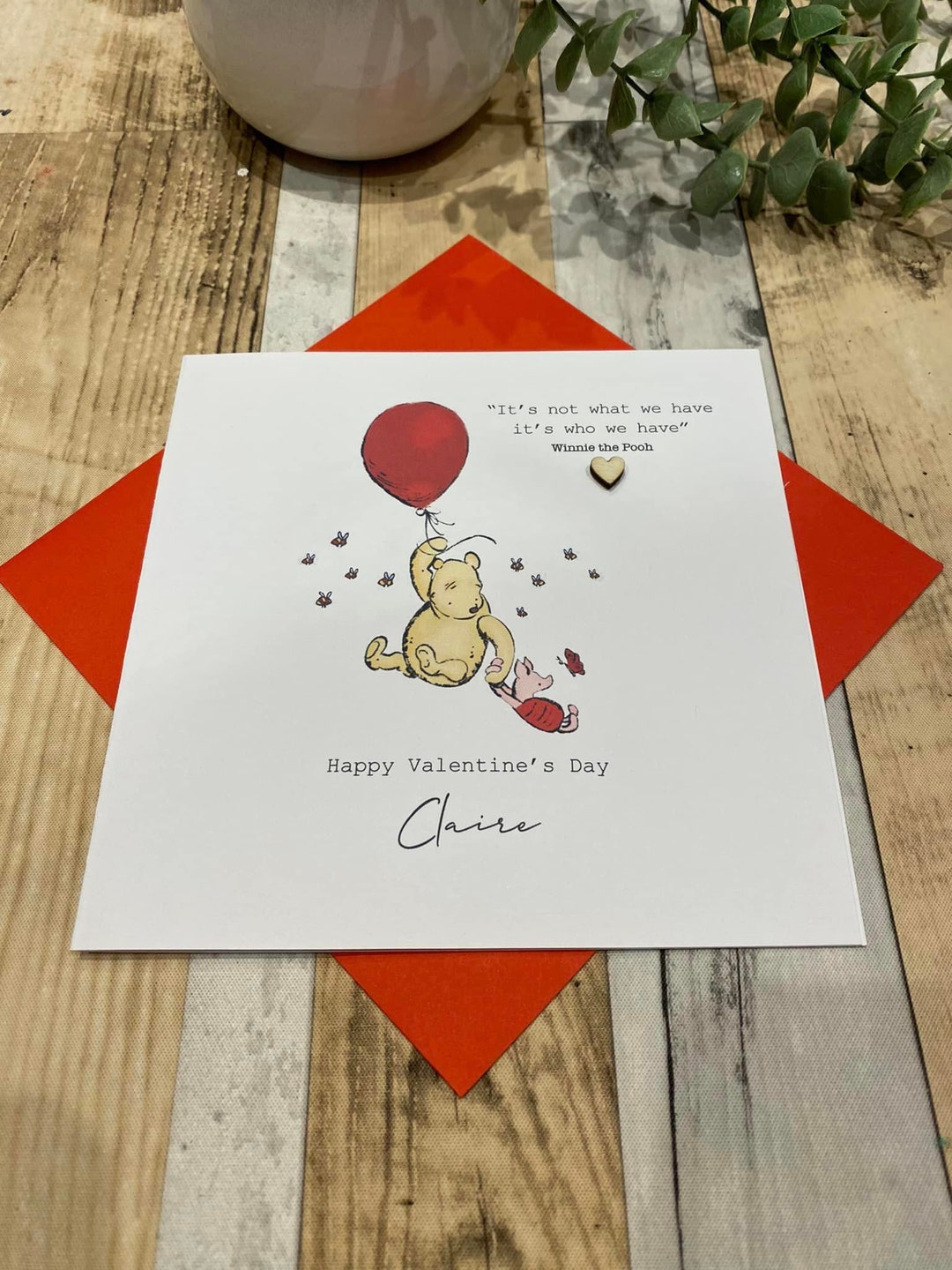 Personalised Winnie the Pooh Valentine's Day Card – Classic Sentiment ...