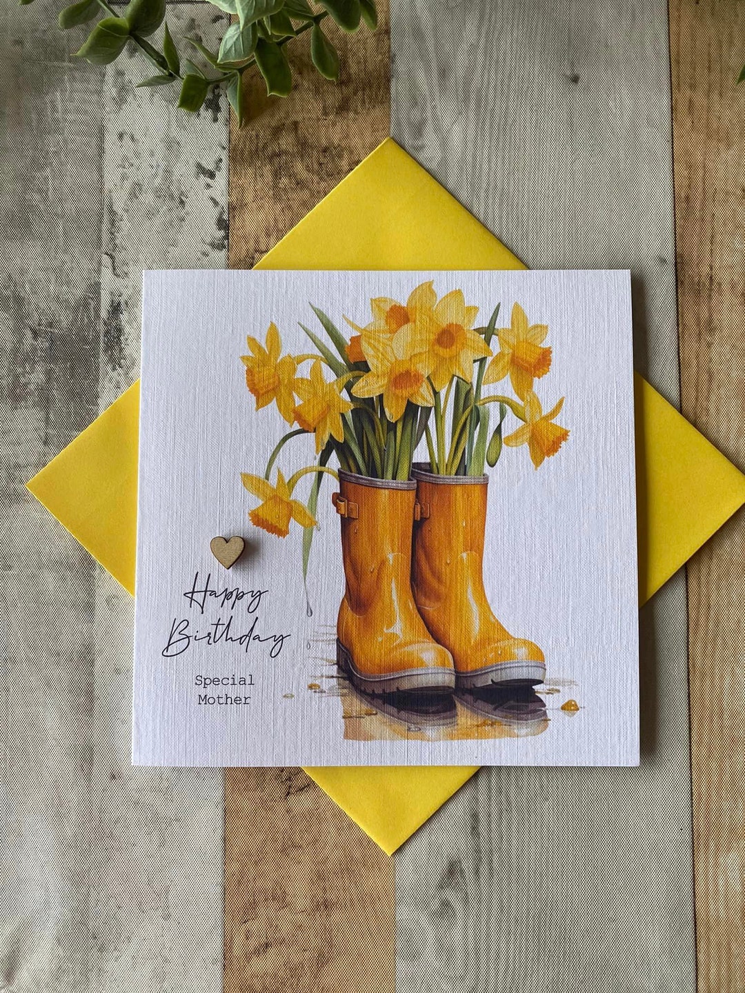 Daffodil Wellies Birthday Card – Floral Welly, Personalised - Etsy
