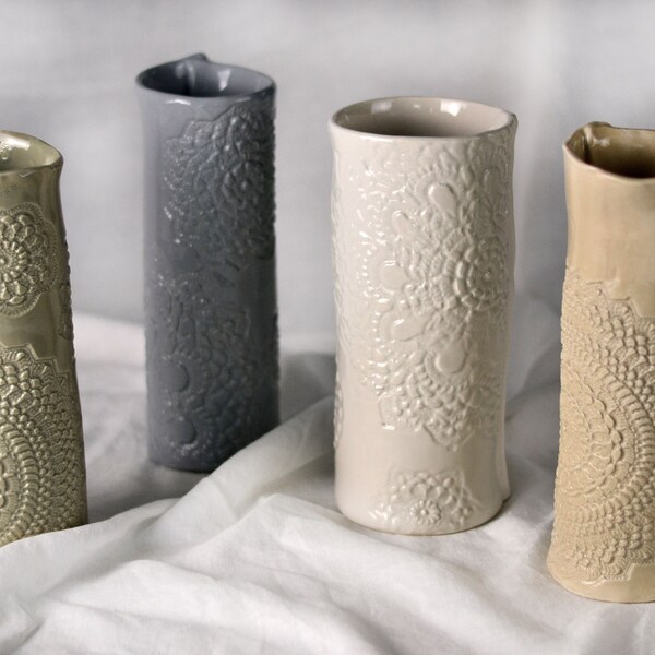 Lace Ceramic Vase - Etsy