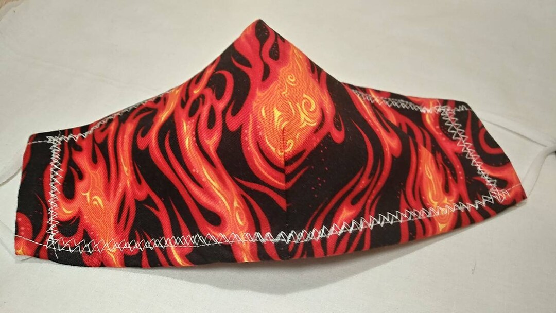 Fire Flamed Cotton Face Mask/n Fire Face Mask/100% Cotton/made in Usa ...
