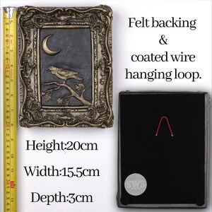 Raven Wall Décor Original Sculpture Gothic Home Decor Witchy Crescent ...