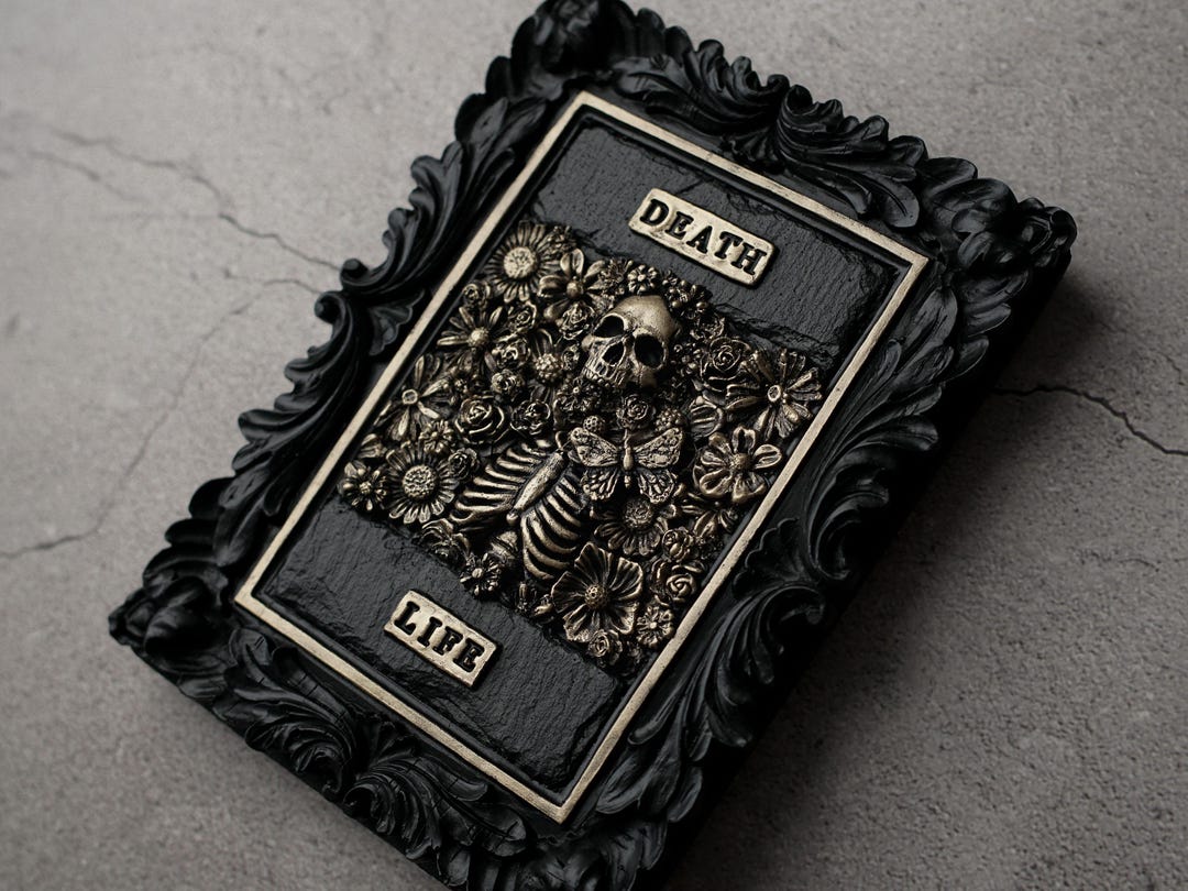 Gothic Wall Art Macabre Sculpture Gothic Home Decor Black Gold Hanging ...