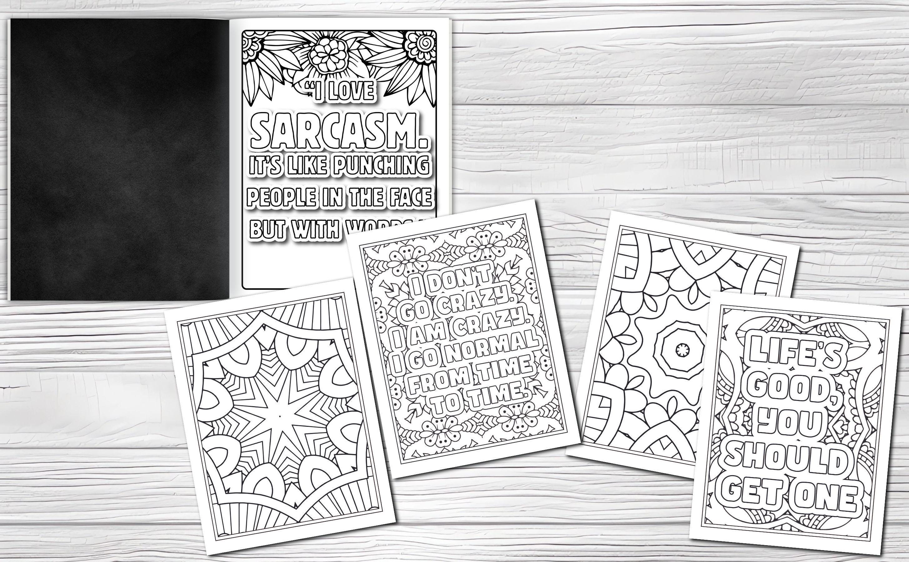 Sarcastic Adult Coloring Book, Being an Adult is Dumb 30 Snarky Mandala ...